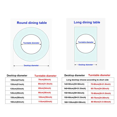 20 Inch（50 cm） Glass Lazy Susan, Round Kitchen Turntable with Steel Bearings, Heavy Duty Rotating Tray for Dining Table Serving Plate