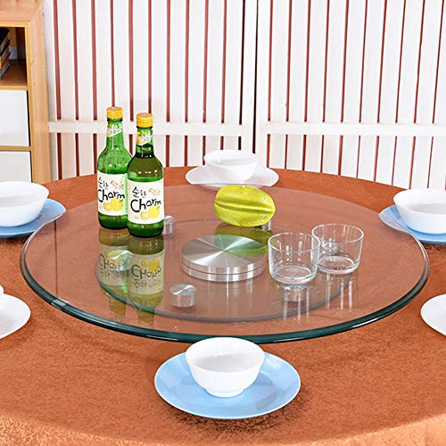 20 Inch（50 cm） Glass Lazy Susan, Round Kitchen Turntable with Steel Bearings, Heavy Duty Rotating Tray for Dining Table Serving Plate