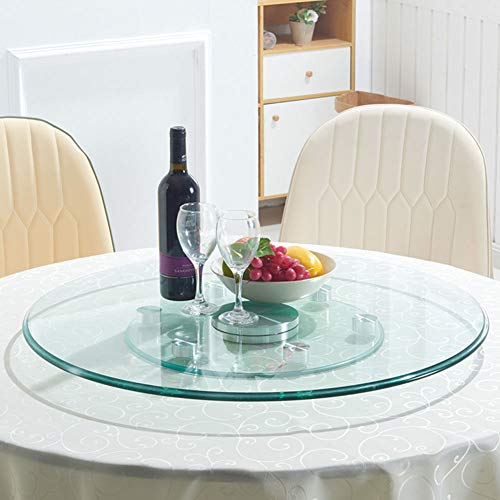 20 Inch（50 cm） Glass Lazy Susan, Round Kitchen Turntable with Steel Bearings, Heavy Duty Rotating Tray for Dining Table Serving Plate