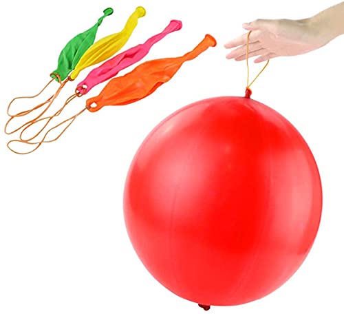 RUBFAC 36 Punch Balloons Punching Balloon Heavy Duty Party Favors For Kids, Bounce Balloons with Rubber Band Handle for Birthday Party