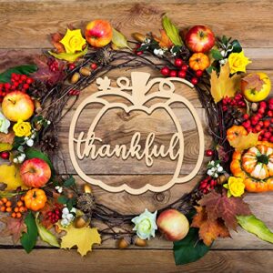 Fall Plate Decor 12 Pieces Pumpkin Wood Cutouts Thanksgiving Table Setting Wooden Word Cards with 12 PCS Burlap Cutlery Pouch Bags for Holiday Harvest Utensil Home Party Decor