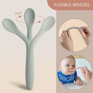 6-Piece Silicone Baby Feeding Spoons, First Stage Baby Infant Spoons, Soft-Tip Easy on Gums I Baby Training Spoon Self Feeding | Baby Utensils Feeding Supplies, Dishwasher & Boil-proof