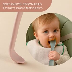 6-Piece Silicone Baby Feeding Spoons, First Stage Baby Infant Spoons, Soft-Tip Easy on Gums I Baby Training Spoon Self Feeding | Baby Utensils Feeding Supplies, Dishwasher & Boil-proof