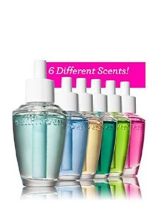 bath & body works 6-pack wallflowers sampler fragrance refills, 6 different scents, assorted colors