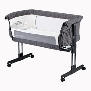 mika micky baby bassinet bedside sleeper bedside crib easy folding portable crib all mesh 2022 new,grey