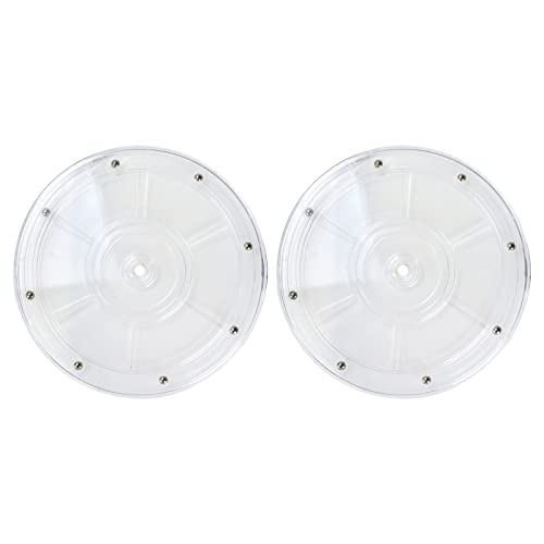 Geesatis 2 Pcs Acrylic Lazy Susan 8 inch/200 mm Rotating Turntable Organizer Bearings Round Swivel Plate, Clear