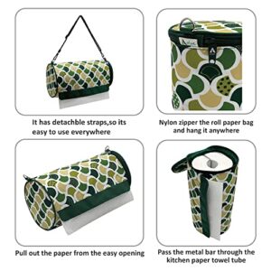 Olve Kitchen Paper Towel Holder Hanging Paper Towel Dispenser Cover for Kitchen, Camping Outdoor (Green)