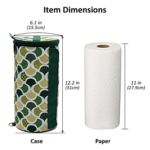 Olve Kitchen Paper Towel Holder Hanging Paper Towel Dispenser Cover for Kitchen, Camping Outdoor (Green)