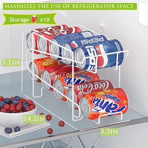 Povinmos Soda Can Rack Beverage Dispenser, Can Organizer Holds up to 10 Cans for Refrigerator, Kitchen Cabinet or Pantry-Dispenser 10 Standard Size 12oz Soda Cans or Canned food