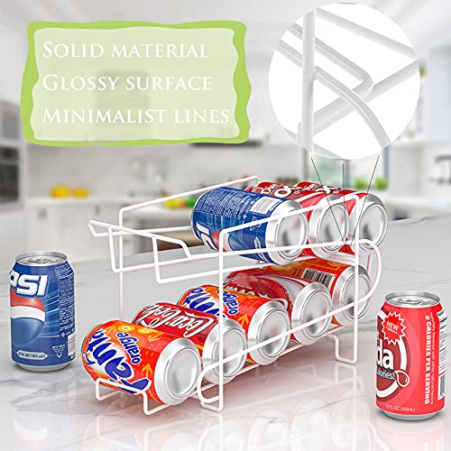 Povinmos Soda Can Rack Beverage Dispenser, Can Organizer Holds up to 10 Cans for Refrigerator, Kitchen Cabinet or Pantry-Dispenser 10 Standard Size 12oz Soda Cans or Canned food