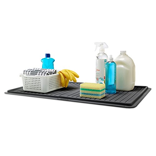 madesmart Expandable Drip Tray, Under Sink Storage Organizer, Multi-Purpose Home Organization, BPA Free, Granite