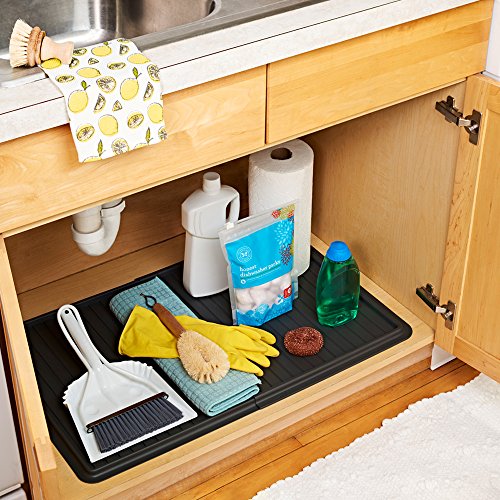 madesmart Expandable Drip Tray, Under Sink Storage Organizer, Multi-Purpose Home Organization, BPA Free, Granite