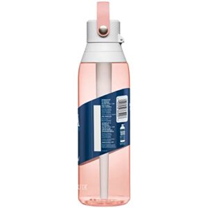 Brita Insulated Filtered Water Bottle with Straw, Reusable, BPA Free Plastic, Blush, 26 Ounce