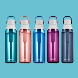 Brita Insulated Filtered Water Bottle with Straw, Reusable, BPA Free Plastic, Blush, 26 Ounce