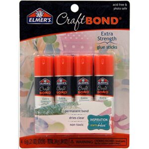 elmer’s craftbond extra strength glue sticks, 6 grams, 4 count