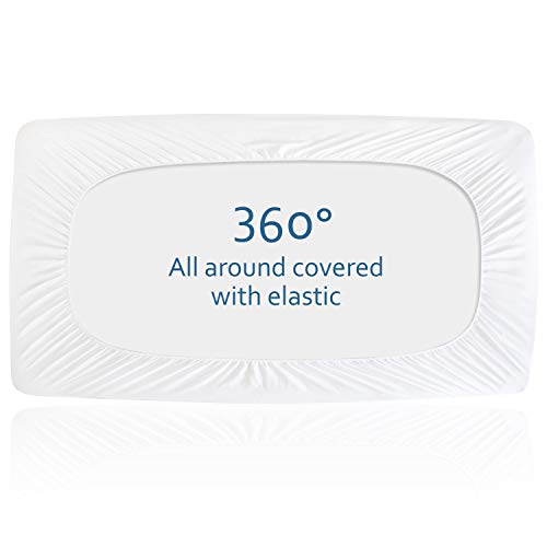 Full Size Mattress Protector Waterproof, Breathable & Noiseless Full Mattress Pad Cover Quilted Fitted with Deep Pocket Strethes up to 14" Depth (54"x 75")