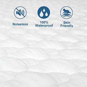 Full Size Mattress Protector Waterproof, Breathable & Noiseless Full Mattress Pad Cover Quilted Fitted with Deep Pocket Strethes up to 14" Depth (54"x 75")