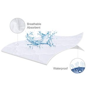 Full Size Mattress Protector Waterproof, Breathable & Noiseless Full Mattress Pad Cover Quilted Fitted with Deep Pocket Strethes up to 14" Depth (54"x 75")