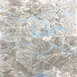 Taamall Simplemuji Gray Blue Marble Grain Granite Wooden Grain Effect Countertops Gloss Paper Vinyl Film 17.7inch by 79inch