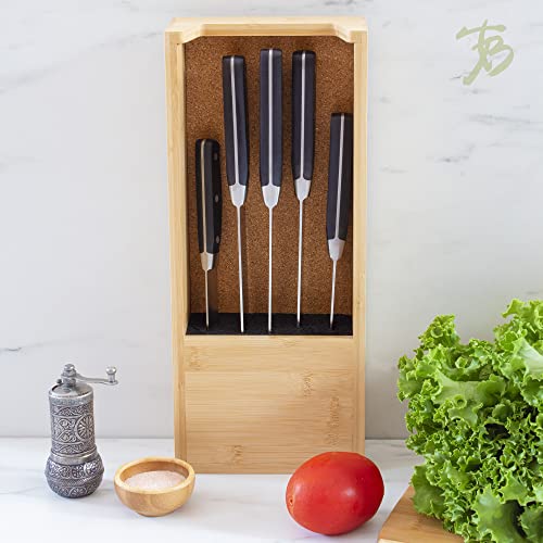 Totally Bamboo Universal Knife Caddy, Organizer and Holder for Drawer or Countertop