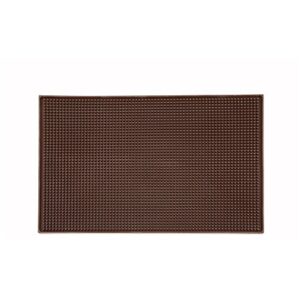 winco bm-1812b, 18×12-inch brown service mat, plastic professional bar glass serving spill mat