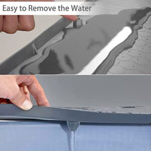 Under Sink Mat, 34" x 22" Silicone Under Sink Liner, Waterproof Liner with Drain Hole, Protect Tray for Drips Leaks Spills for Kitchen, Bathroom and Laundry Room (Gray)