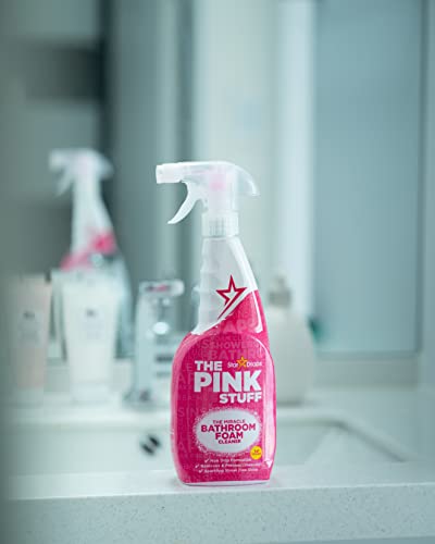 Stardrops - The Pink Stuff - The Miracle Multi-Purpose Spray, Window & Glass Cleaner, and Bathroom Foam Spray Bundle (1 Multi-Purpose Spray, 1 Window & Glass Cleaner, 1 Bathroom Foam Spray)