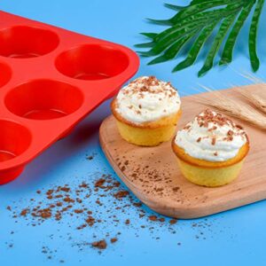 CAKETIME 12 Cups Silicone Muffin Pan - Nonstick BPA Free Cupcake Pan 1 Pack Regular Size Silicone Mold