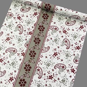 yifely red-gray flower self-adhesive shelf drawer liner moisture proof shower storage locker decor pvc paper 45x300cm