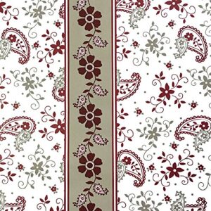 Yifely Red-Gray Flower Self-Adhesive Shelf Drawer Liner Moisture Proof Shower Storage Locker Decor PVC Paper 45x300cm