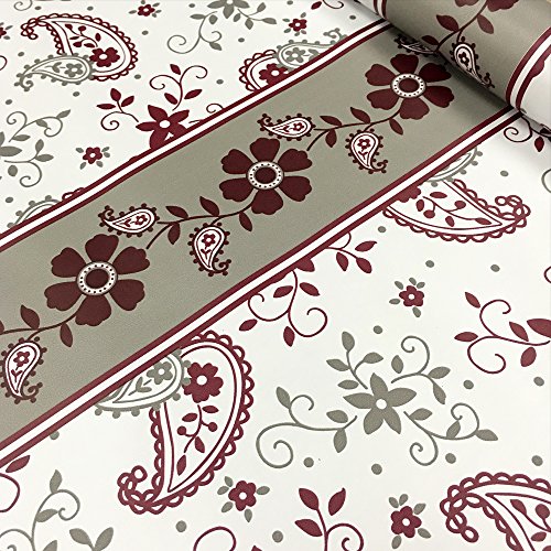 Yifely Red-Gray Flower Self-Adhesive Shelf Drawer Liner Moisture Proof Shower Storage Locker Decor PVC Paper 45x300cm