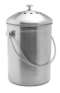 epica stainless steel compost bin 1.3 gallon-includes charcoal filter