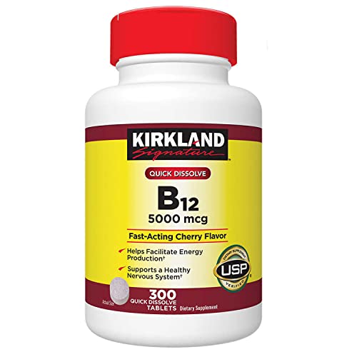 Adema Kirkland-Signature Quick Dissolve B-12 5000 mcg, 300 Tablets Dietary Supplement