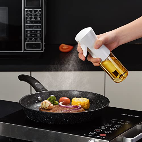 Oil Sprayer for Cooking, 200ml Glass Olive Oil Sprayer Mister, Olive Oil Spray Bottle, Kitchen Gadgets Accessories for Air Fryer, Canola Oil Spritzer, Widely Used for Salad Making, Baking, Frying, BBQ