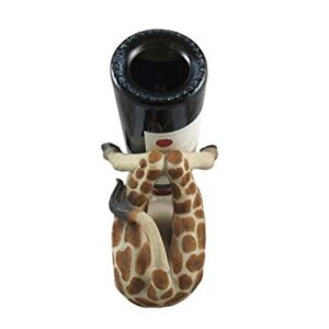 DWK Tall Drink Giraffe Decorative Table Top Wine Bottle Holder | Home Bar Decor | Wine Accessories for a Wine Bar | Kitchen Organization | Great Gifts for Her - 13.5"