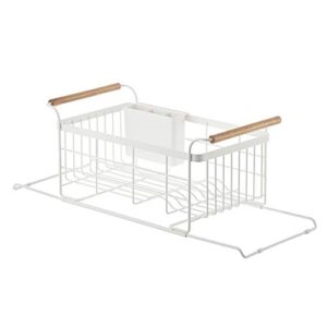 yamazaki home 3108 sink dish drainer rack-expandable kitchen drying organizer holder, one size, white