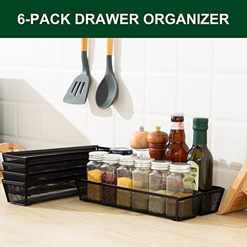 Greenual Silverware Organizer Utensil Kitchen Drawer Organizer Utensils Silverware Holder Tray Flatware Utensil Cutlery Organizer for Kitchen Drawer