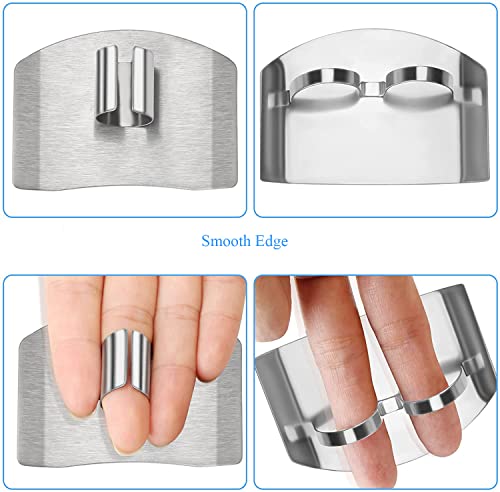 Finger Guards for Cutting, 4Pcs Stainless Steel Chop Guard for Fingers, Adjustable Finger Protector for Cutting Food to Avoid Injury when Cutting Food