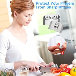 Finger Guards for Cutting, 4Pcs Stainless Steel Chop Guard for Fingers, Adjustable Finger Protector for Cutting Food to Avoid Injury when Cutting Food