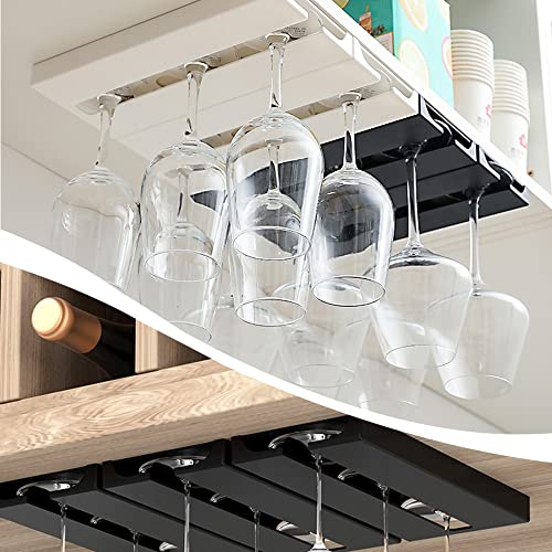 2 Pcs Wine Glass Racks No Drilling Stemware Racks Hanging Wine Glasses Holders for Bordeaux Cup White Wine Cup Cocktail Cup Champagne Cup Prosec Cup