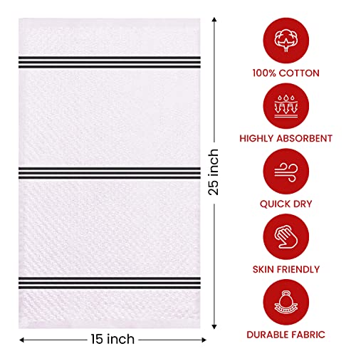 Infinitee Xclusives Premium Kitchen Towels – Pack of 6, 100% Cotton 15 x 25 Inches Absorbent Dish Towels - 425 GSM Tea Towel, Terry Kitchen Dishcloth Towels- Grey Dish Cloth for Household Cleaning