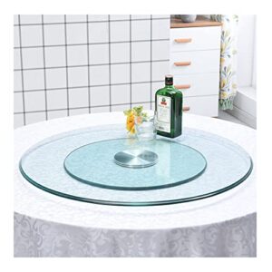 nycsuoani 80 cm (30 inch) lazy susan for table,tempered glass lazy susan turntable round clear dining table tray tabletop organizer