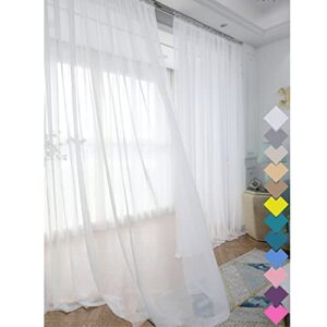 window white sheer curtains 84 inches long 2 panels sheer white curtains clear curtains basic rod pocket panel other beige grey purple pink 63 72 95 108 inch bedroom children living room yard kitchen