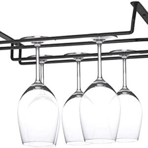 Wine Glass Shelf, Upside-down Home Goblet Iron Art Shelf, Wine Glass Hanging Storage Rack(Black)