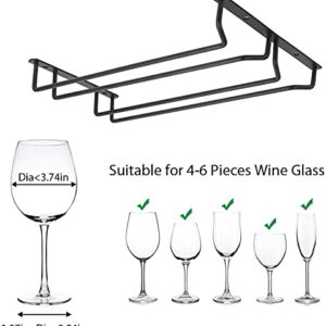 Wine Glass Shelf, Upside-down Home Goblet Iron Art Shelf, Wine Glass Hanging Storage Rack(Black)