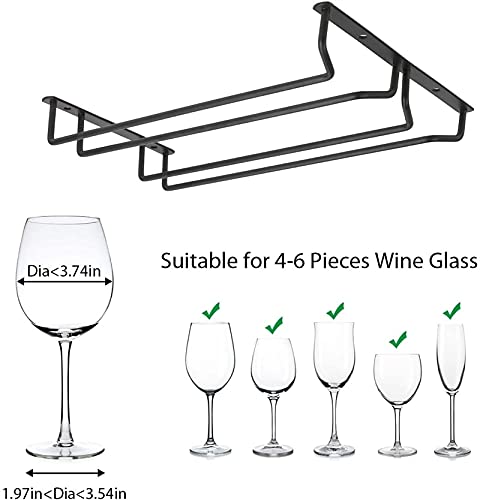 Wine Glass Shelf, Upside-down Home Goblet Iron Art Shelf, Wine Glass Hanging Storage Rack(Black)