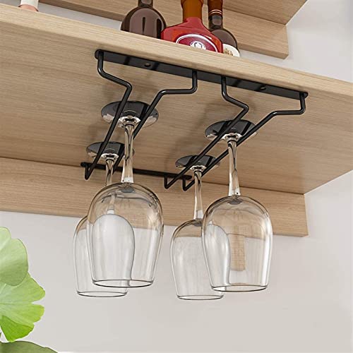 Wine Glass Shelf, Upside-down Home Goblet Iron Art Shelf, Wine Glass Hanging Storage Rack(Black)