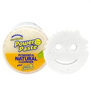 scrub daddy power paste bundle – clay based cleaning & polishing scrub – non toxic cleaning paste for grease, limescale & more – includes 1 scrub mommy sponge (2 pieces)