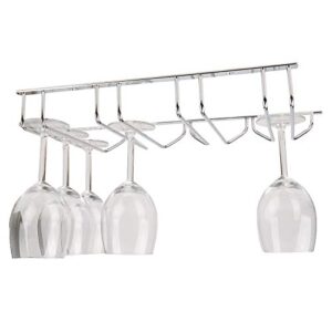 mind reader 4 row chrome stemware holder, silver