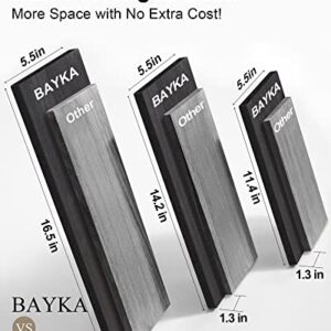 BAYKA Wall Shelves for Bedroom Decor, Floating Wall Shelves for Living Room Kitchen Storage, Wall Mounted Rustic Wood Floating Shelves for Kids Books, Small Shelf for Bathroom(Black，Set of 3)